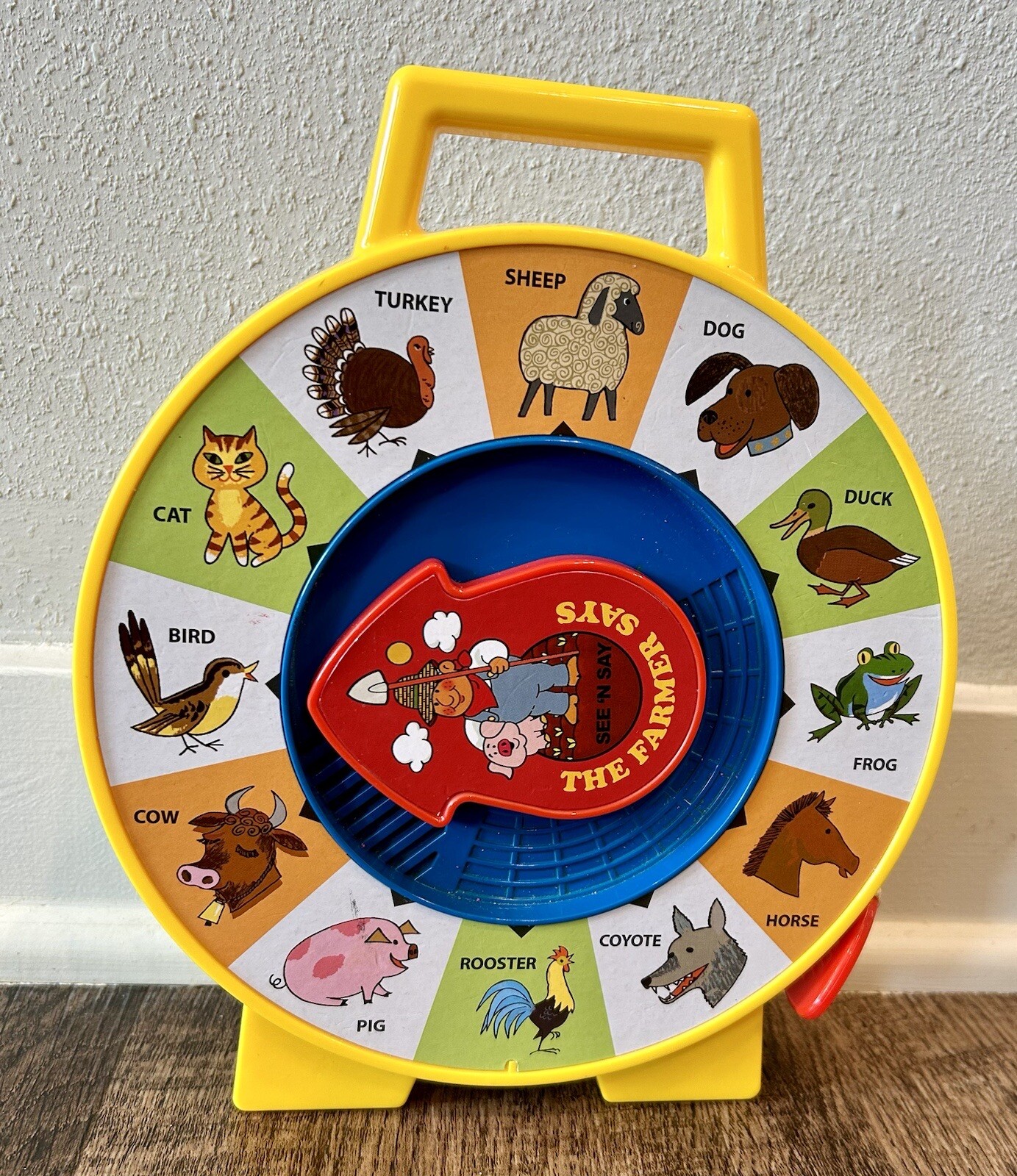 VTG. 1983/84 MATTEL THE FARMER SAYS SEE N SAY ANIMAL SOUNDS PULL STRING ...