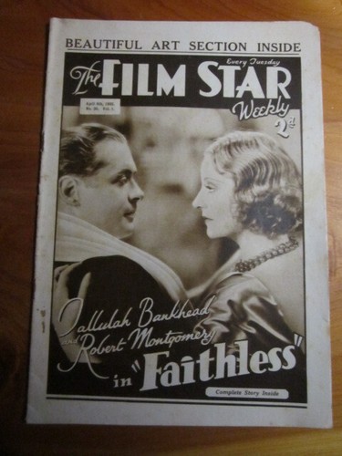MAGAZINE VINTAGE THE FILM STAR WEEKLY APRIL 1933 GREAT *** MUST SEE ...