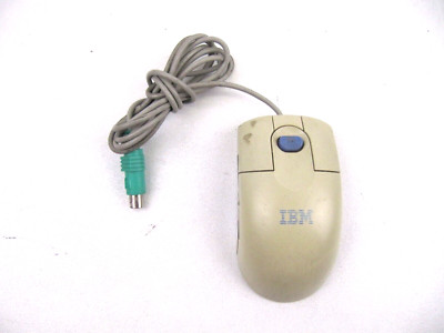 IBM MO09K Mouse PS2 PS/2 TRACKBALL WIRED Corded VINTAGE RETRO Beige ...