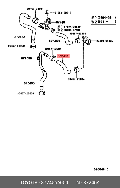 Genuine OE coolant hose 872456A050 for TOYOTA 87245-6A050 online kaufen ...