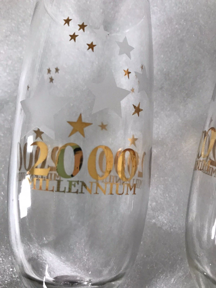 VTG LIBBEY Y2K MILLENIUM New Year 2000 Champagne Flute (Set of TWO ...