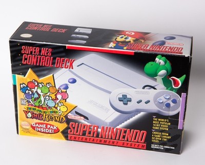 Super Nintendo SNES Control Deck Box Complete Works Yoshi's Island ...