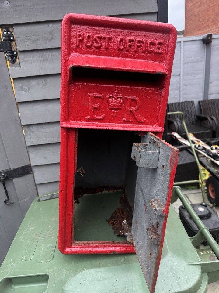 Royal Mail Post Box Cast Iron ER Red Decommissioned | eBay UK