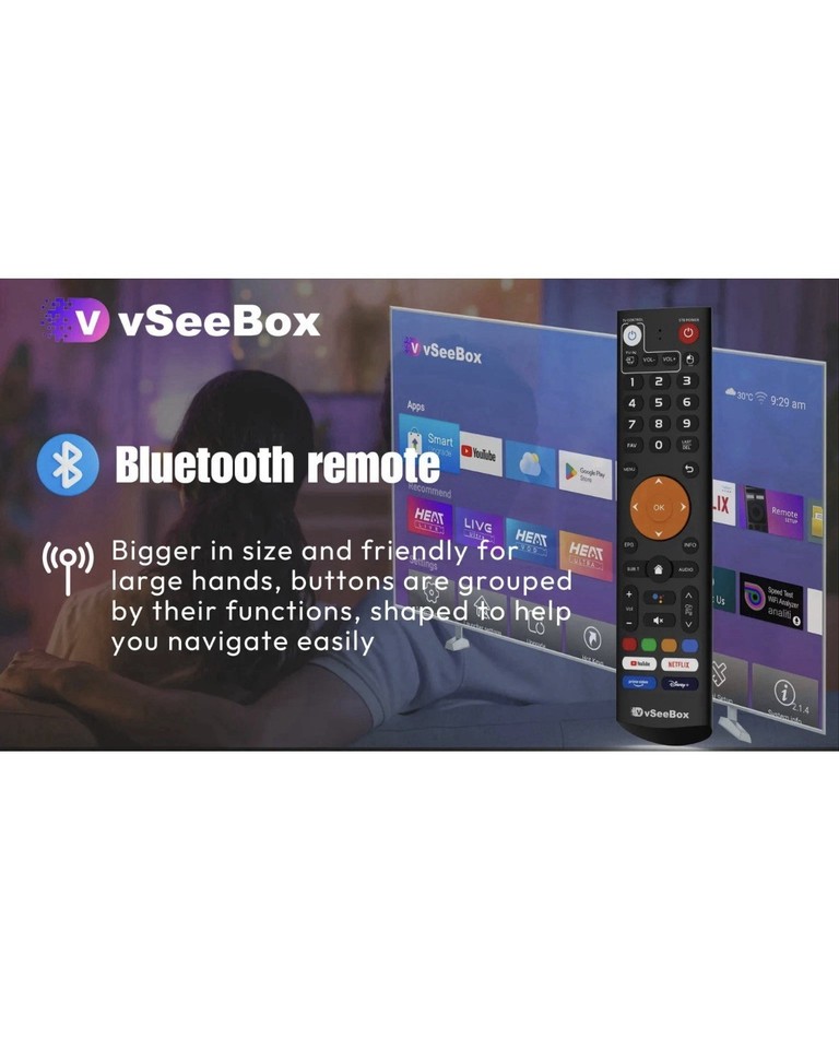 Vsee Box V3 Plus V See Smart Media Player Live Stream Movies Tv Netflix ...