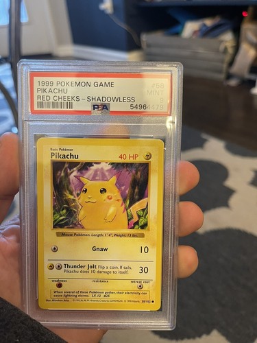 PSA 9 Pikachu Shadowless Red Cheeks Base Set 1999 Pokemon Card #58 | eBay