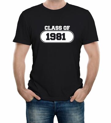 Mens Class of 1981 College School Graduation T-Shirt University Gift | eBay