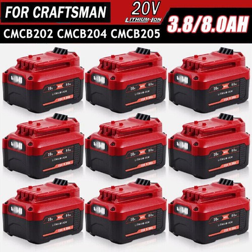 For Craftsman V20 20 Volt MAX 8000mAh Li-ion Battery CMCB204 CMCB202 ...