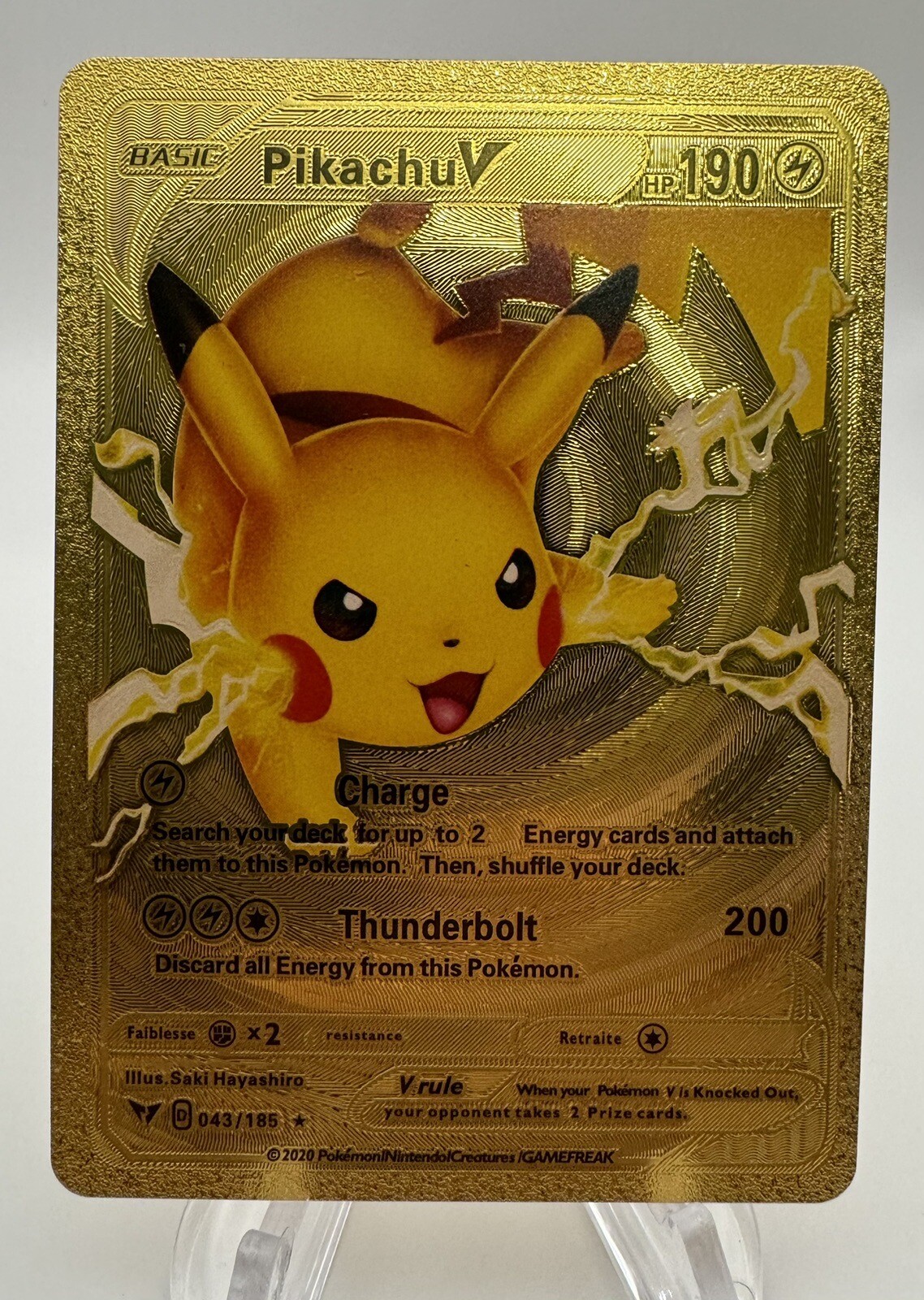 Pikachu V Gold Foil Pokemon Fan Art Card | eBay