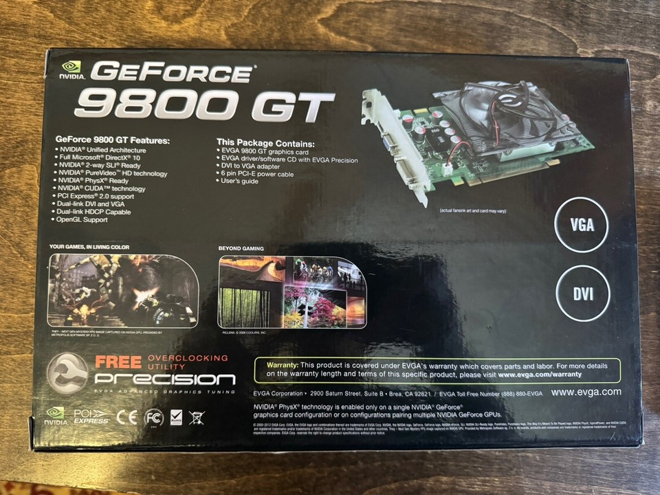 EVGA Nvidia 9800 GT 1gb DDR3 PCI-E 2.0 | eBay