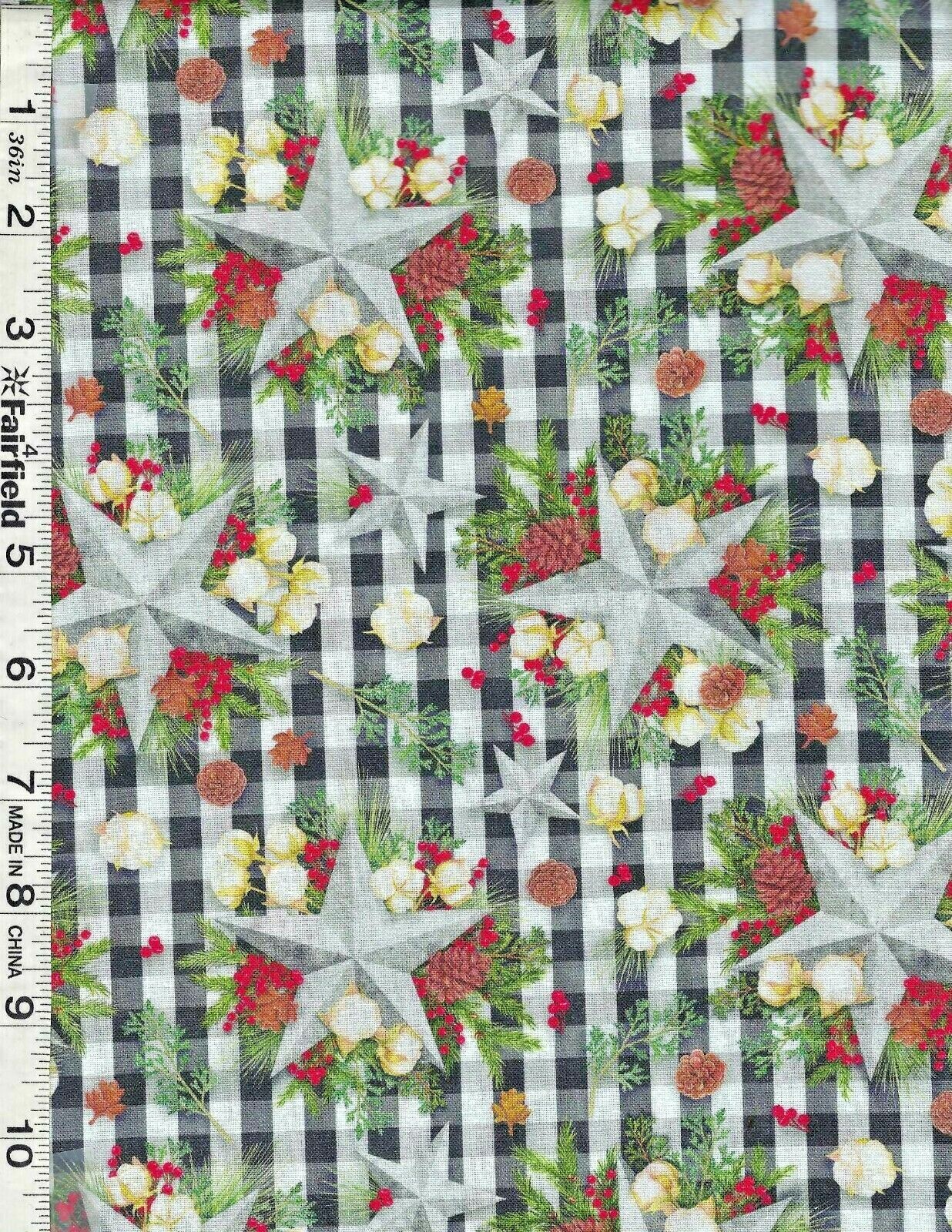 Christmas Holiday Gingham Star by Springs Creative bty | eBay