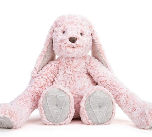 DEMDACO Bunny Heartful Hugs 17" Weighted Super Soft Plush Animal Pink ...