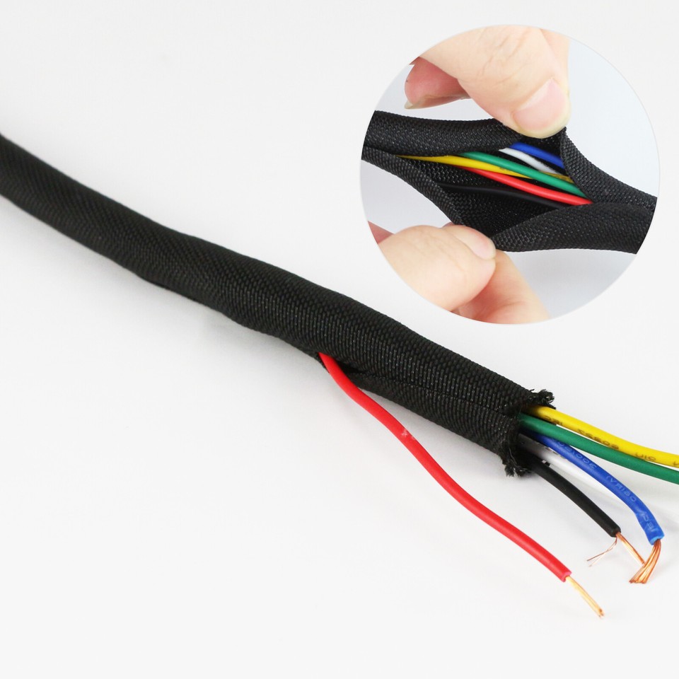 Wire Loom Braided Split Sleeving Insulation Auto Wire Protector tubing ...