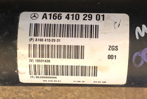 2016 2017 MERCEDES GLE400 4Matic PROP DRIVE SHAFT, PART# 1664102901 ...