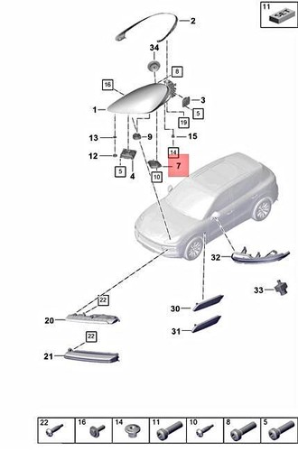 Genuine PORSCHE Cayenne 9YA Protective Hood Right 9Y0941608C | eBay
