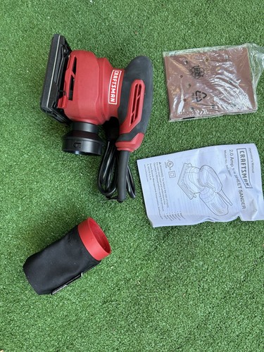 Craftsman 1/4 Sheet Sander 2.0 AMP w/ Cloth Dust Bag - Red / Black ...