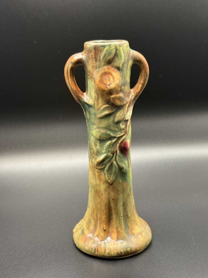 Vintage 1920s-30s Weller Art Pottery Vase Tree Trunk With Apples | eBay