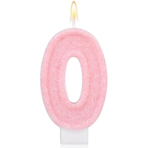 Pink Number Birthday Candles, Romantic Cake Glitter Pink Number Candle ...