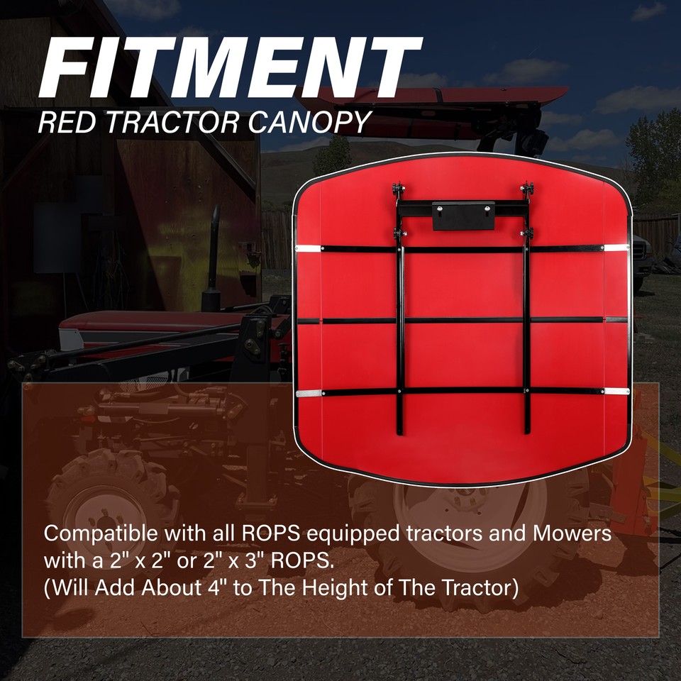 Tuff Top Tractor Canopy For ROPS 52" X 52" - Red | eBay