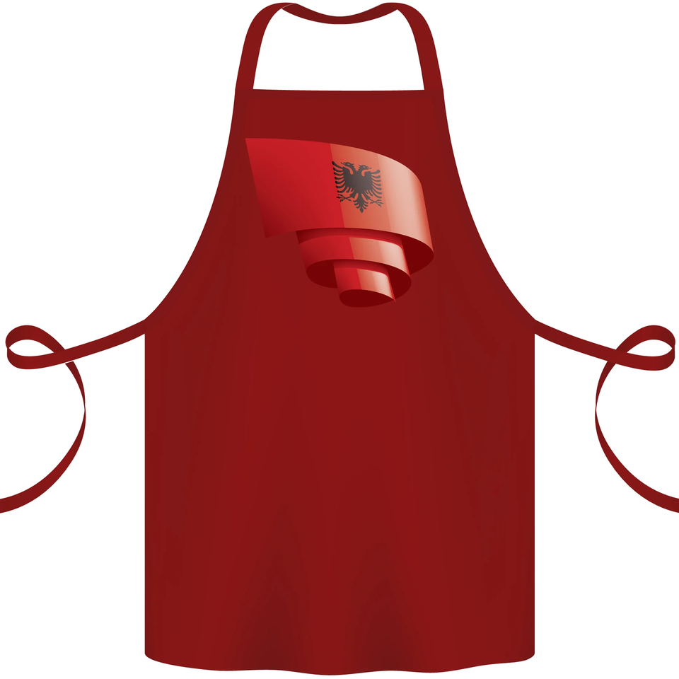 Curled Albania Flag Albanian Day Football Cotton Apron 100% Organic | eBay