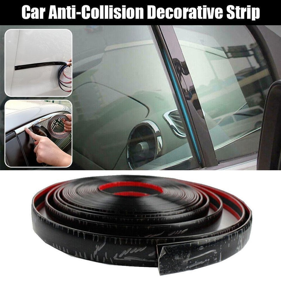Car Side Door Black Chrome Strip Bumper Protector Trim Tape Sticker ...