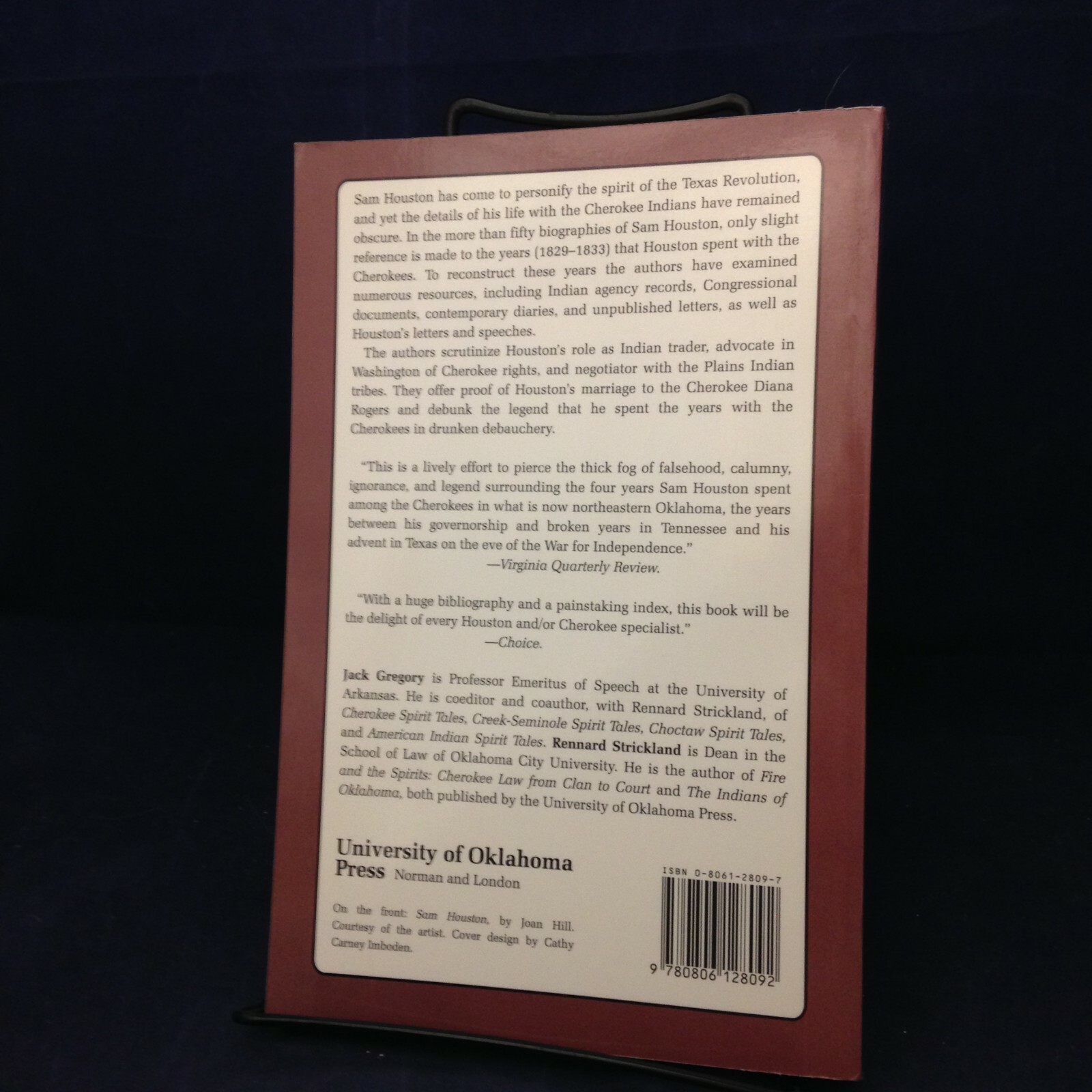 Sam Houston with the Cherokees 1829-1833 Univ of Okla 1996 Gregory PB ...