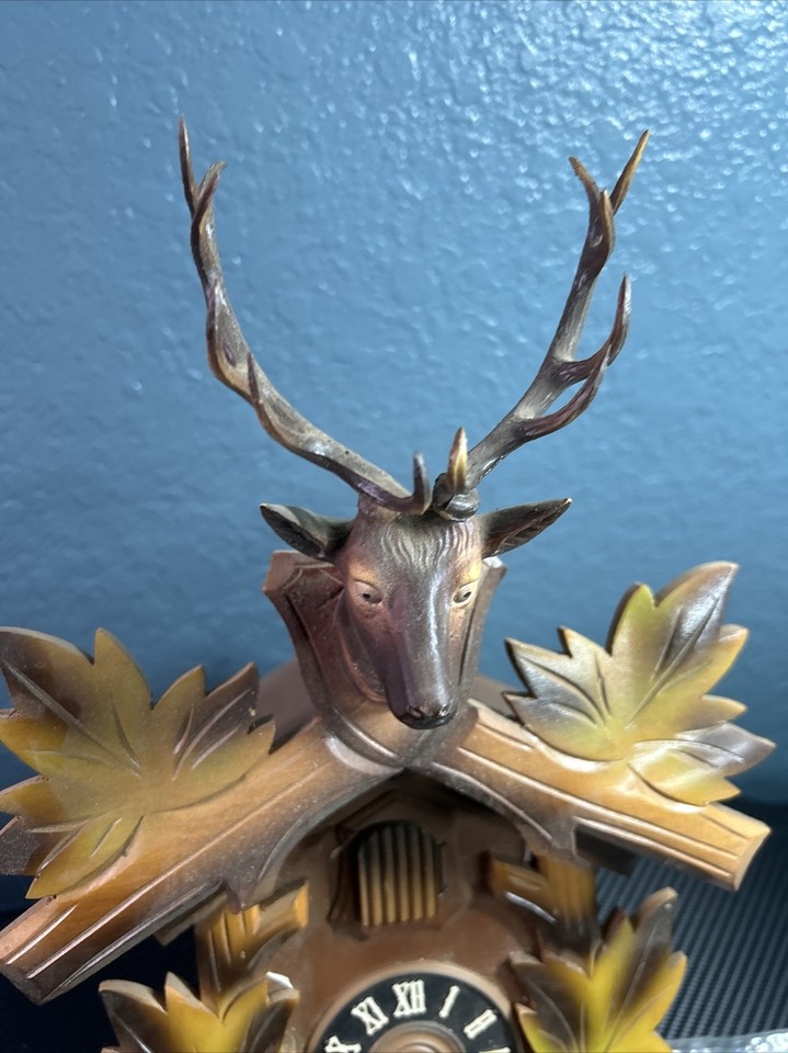 Vintage W. Germany Cuckoo Clock Deer & Fall Leafs | eBay
