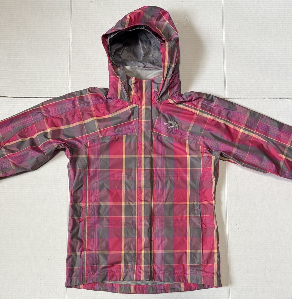 THE NORTH FACE Hyvent - Girls Youth Plaid Hooded Rain Jacket - Large 14 ...