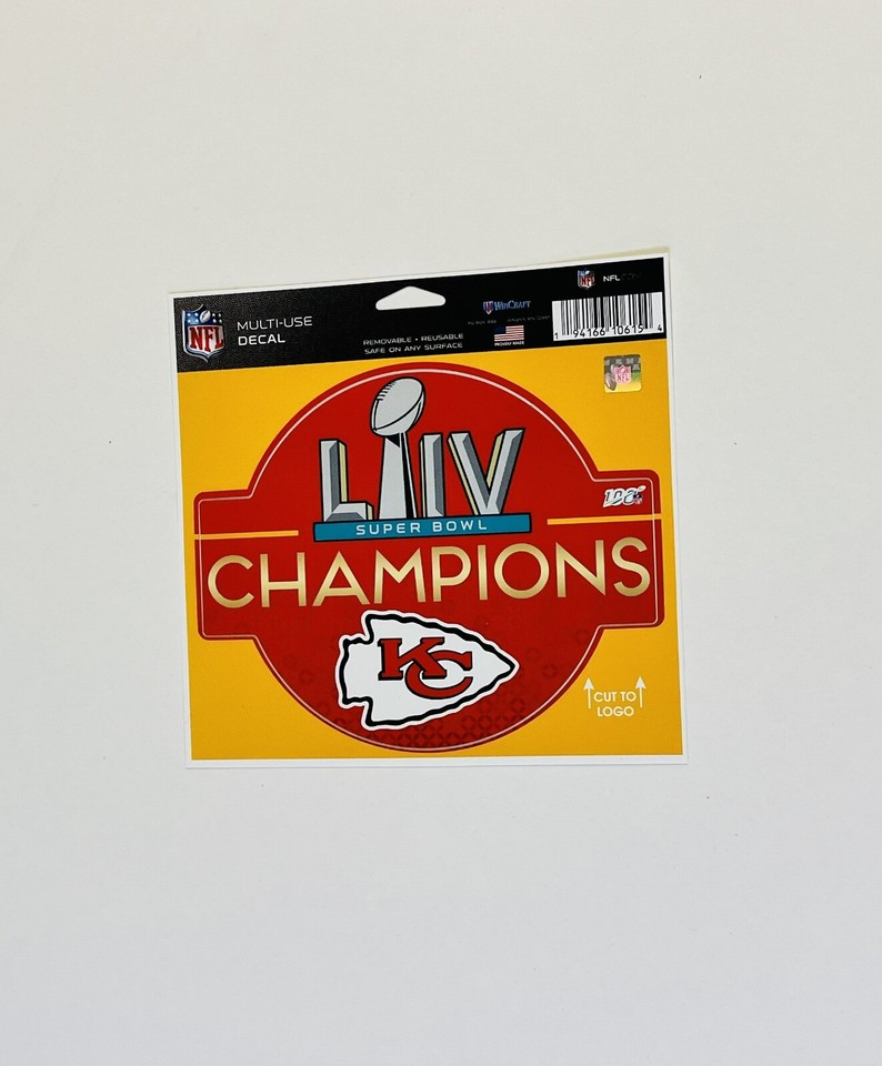 Kansas City Chiefs Super Bowl LIV Champions Multi Use Decal Die Cut ...