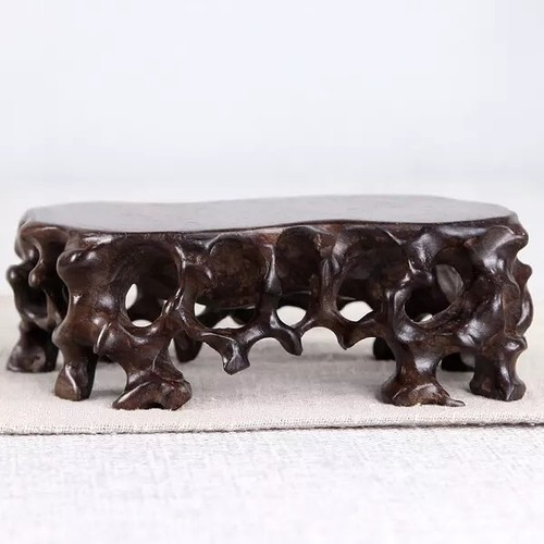 Chinese Bonsai Base Hard Wood Black Sandalwood Tree-Root Carved Stand ...