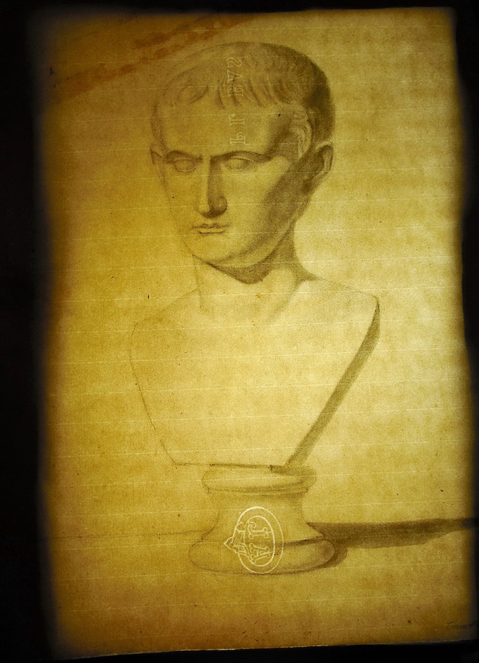 Eugène Cornet Drawing Xixth Original Bust Of César / Roman as Per the ...