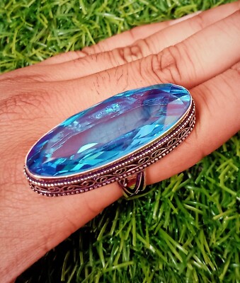 Blue Topaz Ring 925 Sterling Silver Ring Handmade Gemstone Ring Women's Ring | eBay