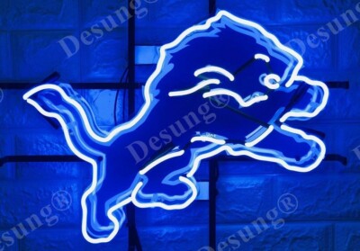 Detroit Lions 20"x16" Neon Light Sign Lamp HD Vivid With Dimmer VSY | eBay