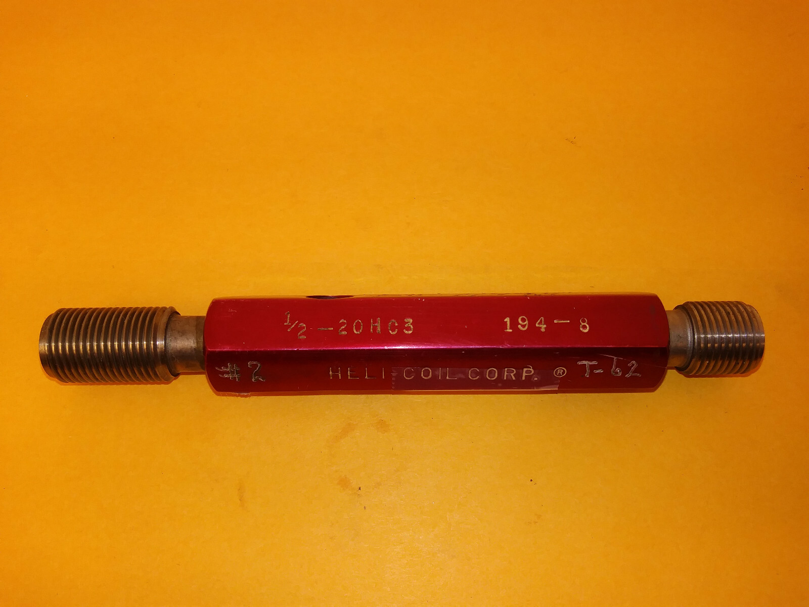 1/2 20 STI THREAD PLUG GAGE HELICOIL GO .5325 / NO GO .5341 | eBay