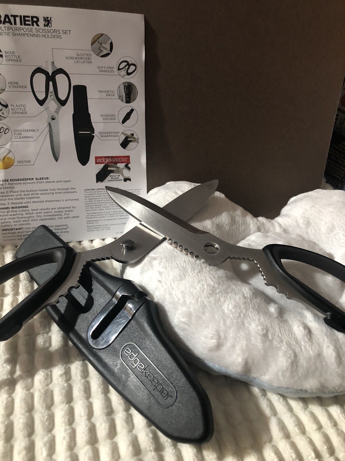 Sabatier 10-in-1 Multi-Purpose Scissors and Sharpening Sheath Magnetic ...