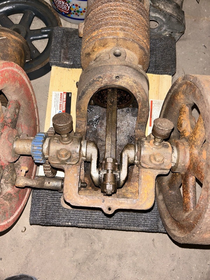 Two (2) Small Ideal Bluffton Project Hit Miss Gas Engines Hopper & Air ...