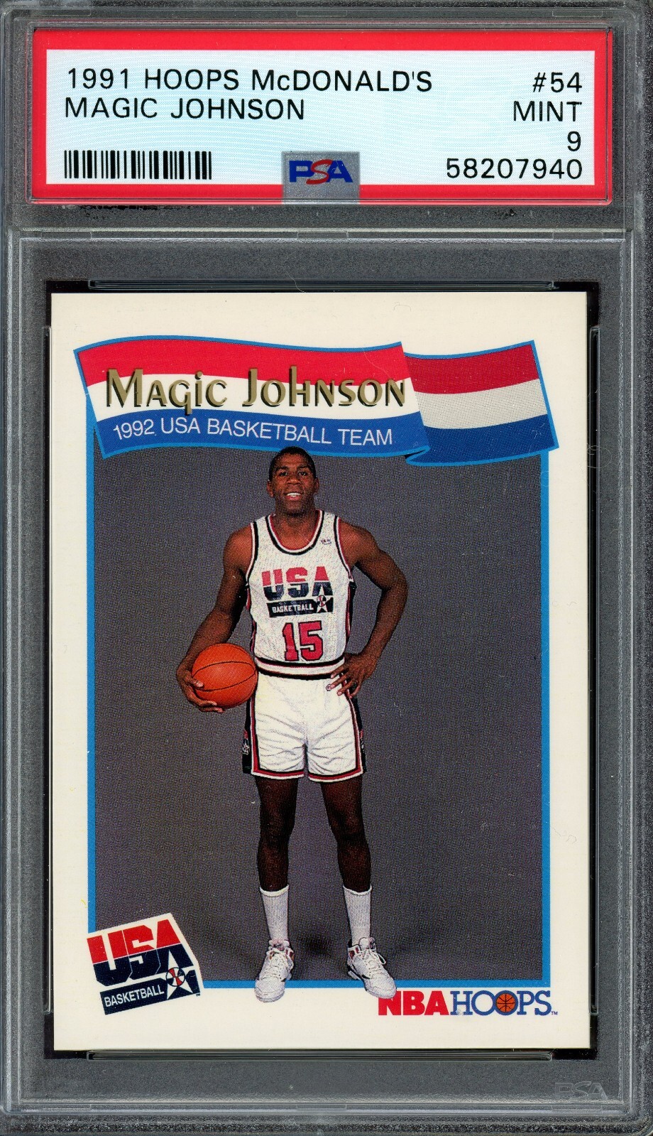 MAGIC JOHNSON ~ 1991 Hoops McDonald's Basketball Card #54 ~ Graded PSA ...