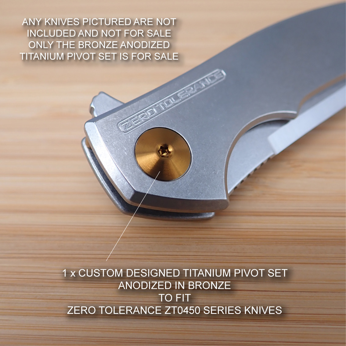 Zero Tolerance ZT0450 ZT 450 0450 450CF Custom Titanium Pivot Anodized ...