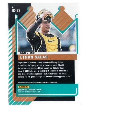 ETHAN SALAS )) - (( - "DONRUSS JERSEY KINGS 2-COLOR MEM CARD" - PADRES ...