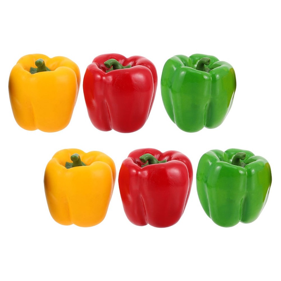 6 Pcs False Bell Peppers Model Decorative Models Artificial Vegetable ...