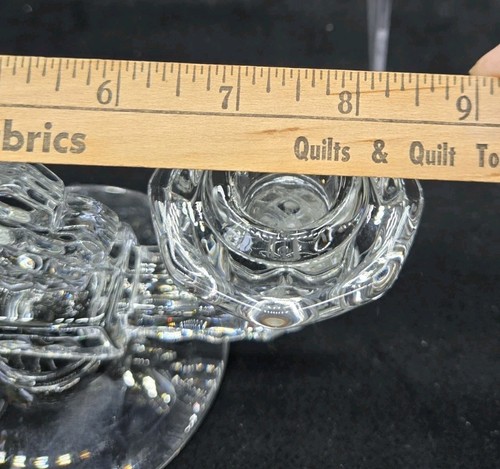 Pair Vintage Fostoria American Elegant Glass Double Candle Stick Holder ...