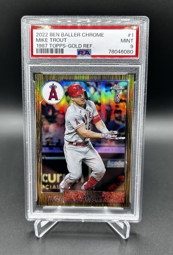 Mike Trout 2022 BEN BALLER CHROME 1987 TOPPS-GOLD REF. /50 | eBay