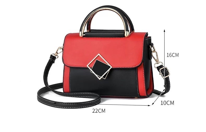 Ladies Square Leather Pouch Crossbody Bag Shoulder bag Handbag ...