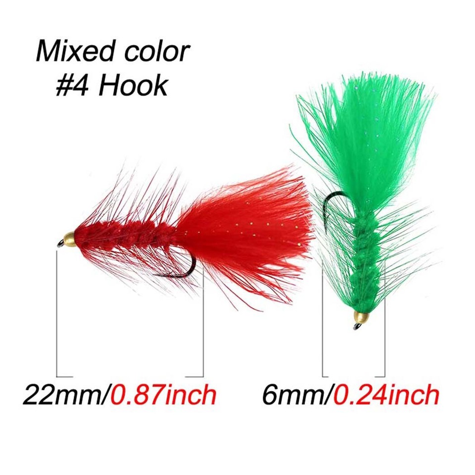 6/10Pcs Wooly Bugger Fly Fishing Flies for Trout Bass Salmon Streamer ...