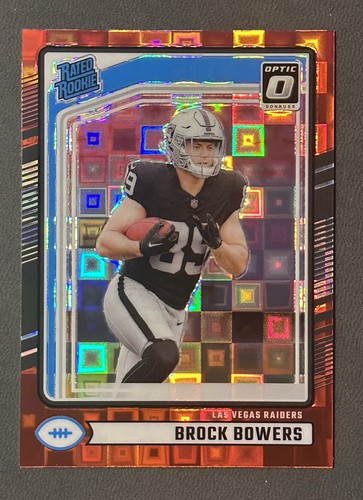 BROCK BOWERS RED PANDORA PRIZM SP 2024 DONRUSS OPTIC PREVIEW ROOKIE ...