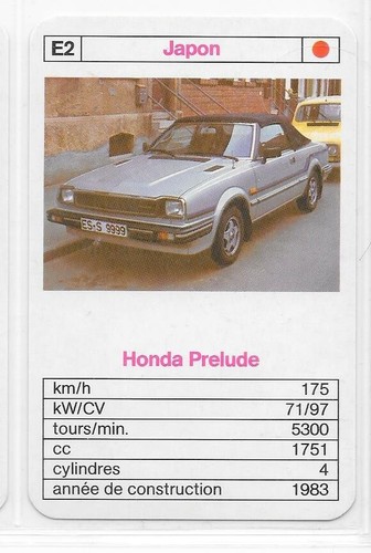 Carte N°E2 - Honda Prelude | eBay