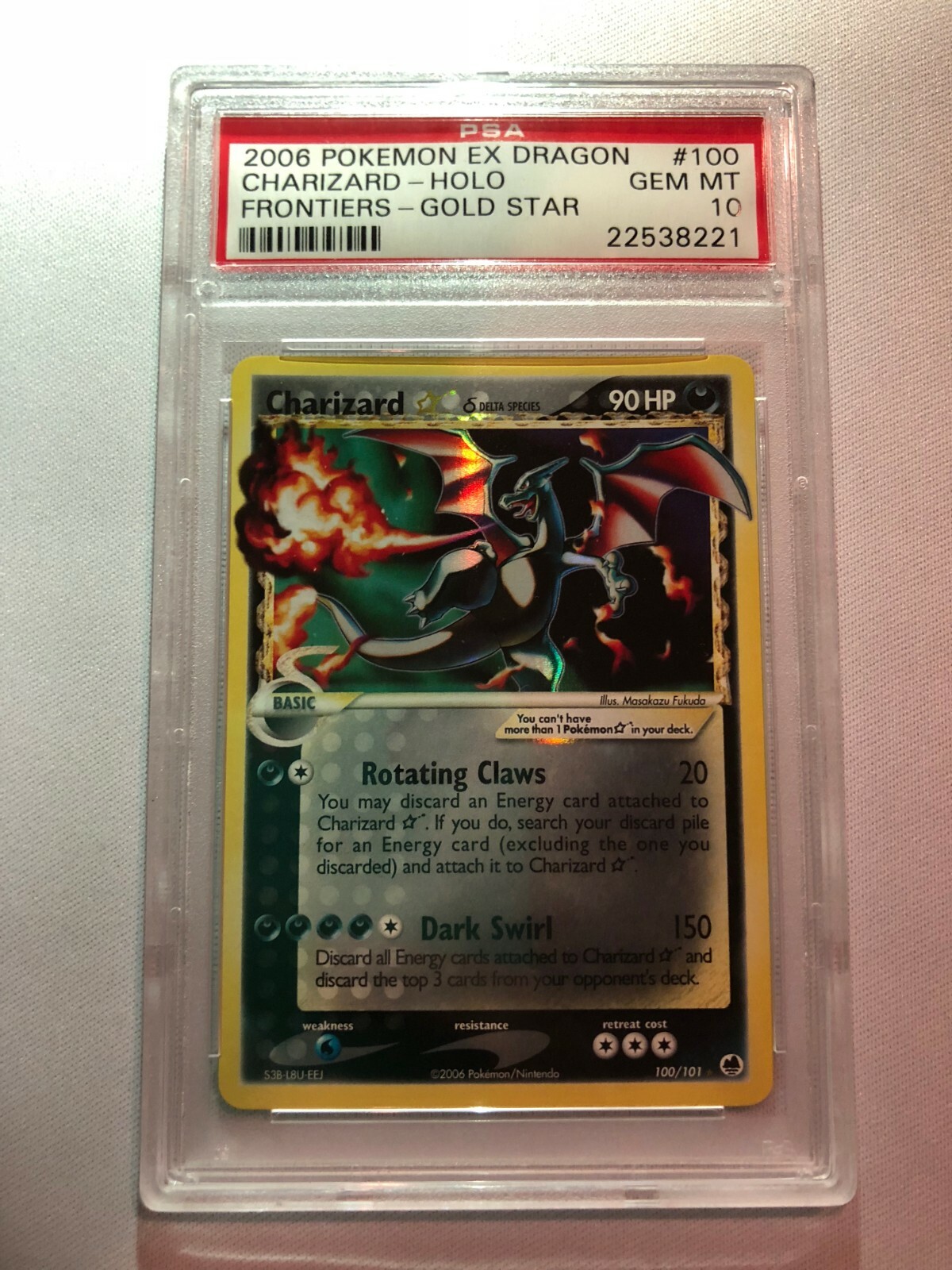 Charizard Gold Star 100/101 Pokemon EX Dragon Frontiers 2006 PSA 10 Gem ...
