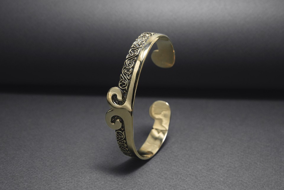 Viking Cross Ornament Bracelet Old Celtic Style Arm Ring Handmade Norse ...