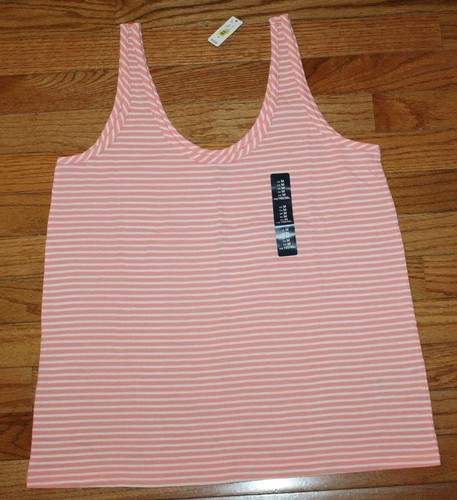 NEW NWT Womens GAP GapBody Tank Top Pink White Striped Lounge Modal ...