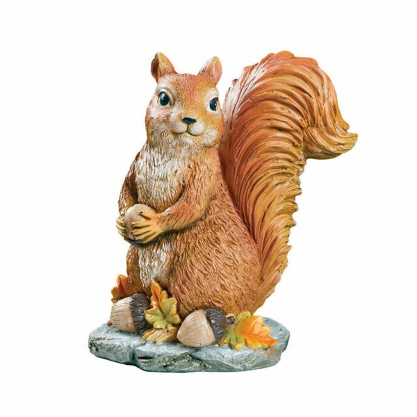 Squirrel Garden Statue with Acorns, Fall Outdoor or Indoor Décor for ...