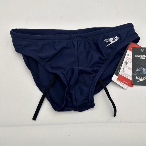 Speedo Men navy blue solar nylon swim brief bikini Swimwear swimsuit ...